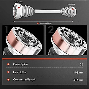A-Premium CV Axle Shaft Assembly Compatible with Audi TT Quattro 2003 2004 2005 2006 L4 1.8L, Front Right Passenger Side, Replace# 8N0407272N