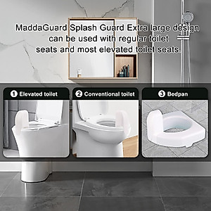 Rugam Splash Guard Toilet Seat Design for Directs Urine Home Care Disability Elevated Fits Most Toilet Seats - measures 14.0 x 6.0 x 4.0 inches White