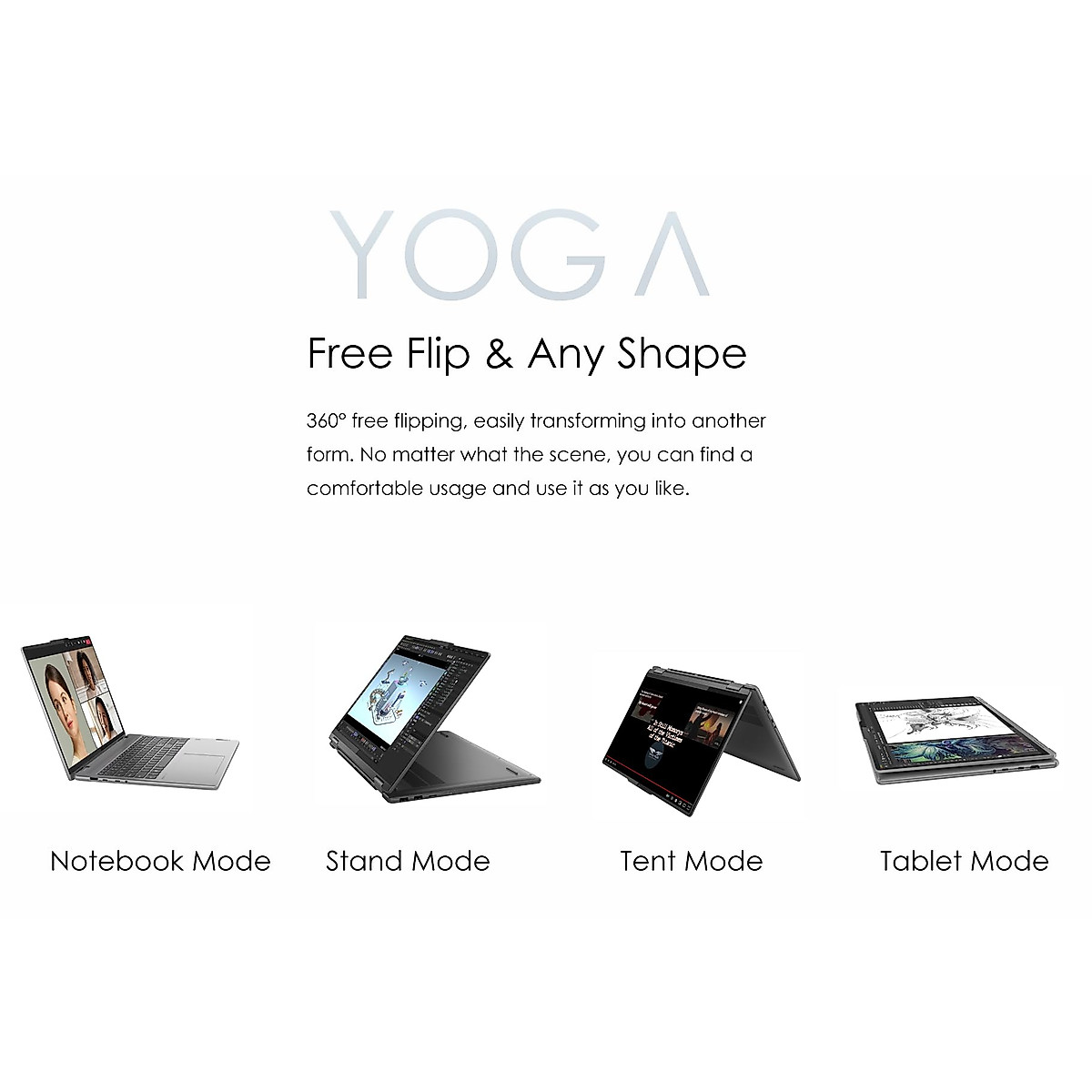 Lenovo Yoga 7i 16" 2-in-1 16:10 WUXGA Touch Screen Laptop, Intel Core i7-1355U, 2 x Thunderbolt, Fingerprint Reader, Backlit KB, Win 11, Storm Grey (16GB RAM | 1TB SSD)