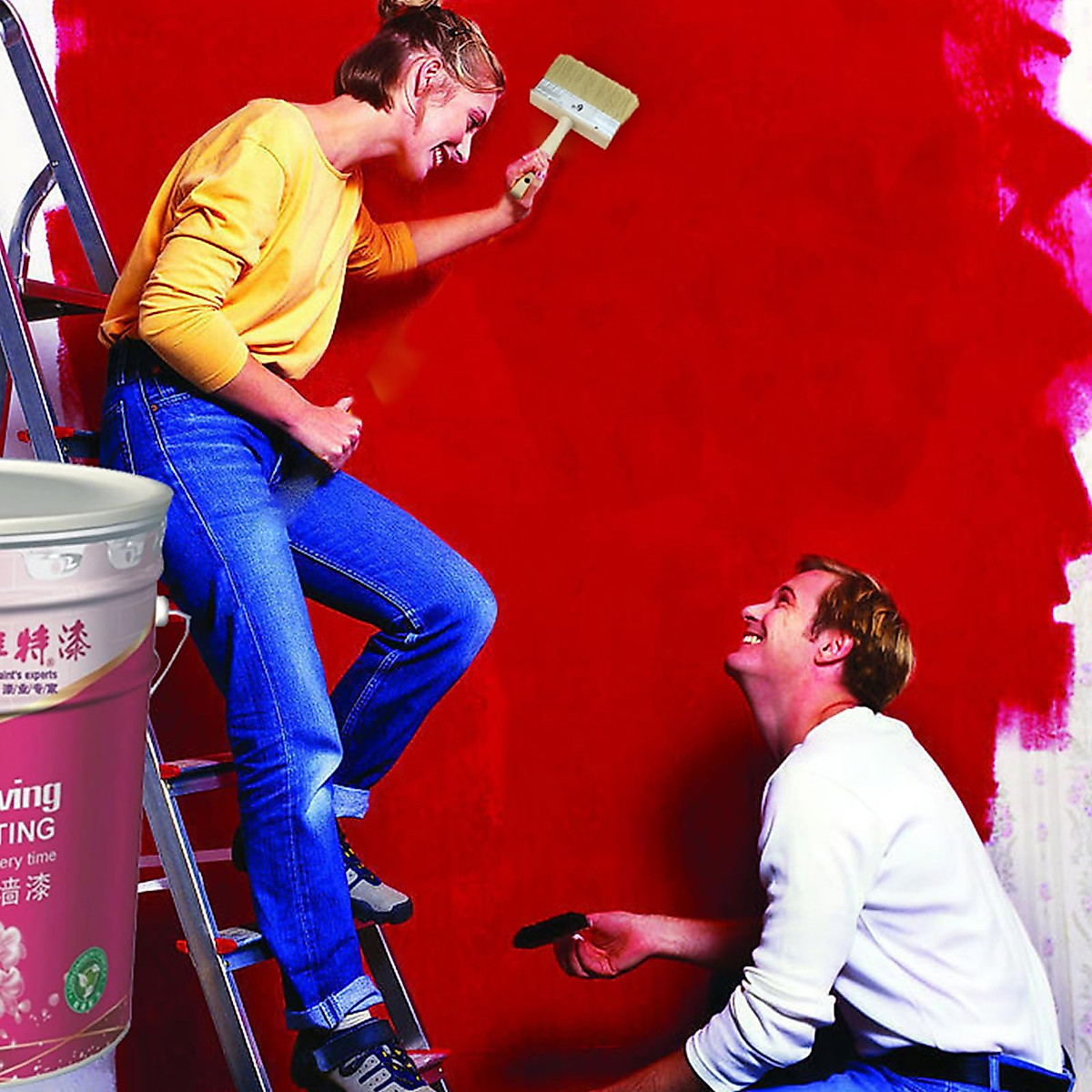 5'' Deck Brush for Deck Stain Applicator, Stain Brushes for Wood, Wide Paint Brush, Paint Brush for Walls, Quick Decking, Fence and Furniture