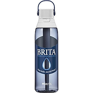 Brita Hard-Sided Plastic Premium Filtering Water Bottle, BPA-Free, Reusable, Replaces 300 Plastic Water Bottles, Filter Lasts 2 Months or 40 Gallons, Includes 1 Filter, Night Sky - 26 oz.
