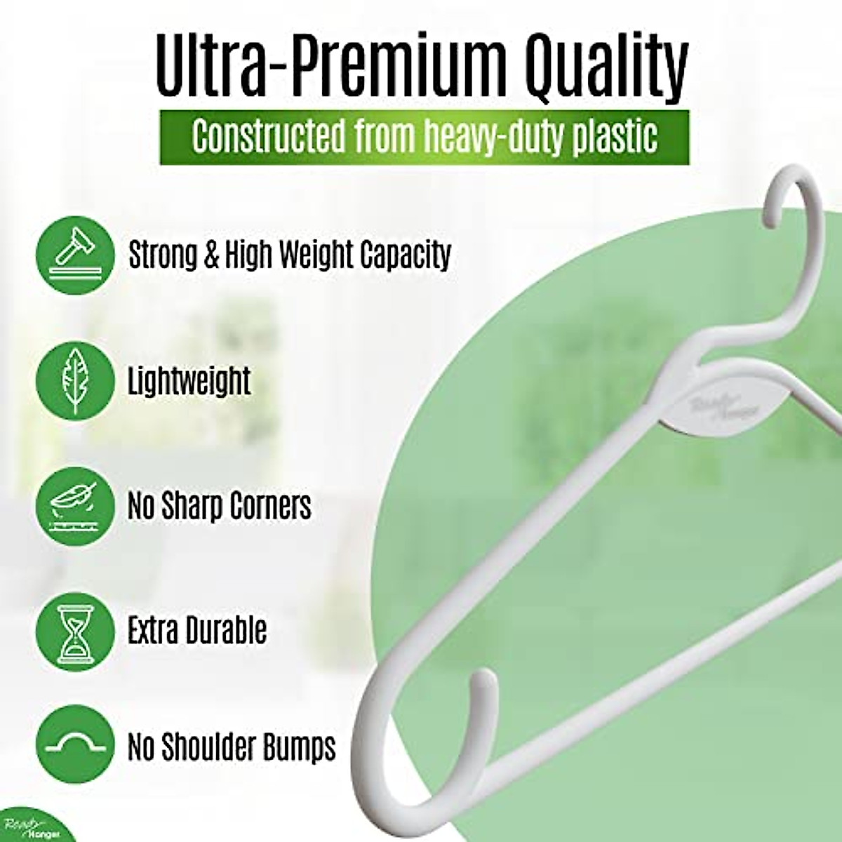 40 Plastic Hangers That Automatically Show They are Ready to Use, Extra Closet Space, Don't Stretch Shirt Collars