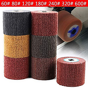 Polishing Burnishing Wheel Abrasive Polishing Flap Burnishing Wheel Wire Drawing Metal Iron Aluminum Polishing Wheel for Burnishing Machine Polisher Sander Grit 60# 80# 120# 180# (Style 1)