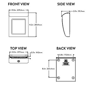 Architectural Mailboxes Aspen Galvanized Steel, Locking, Wall Mount Mailbox, 2594W-10, White, Small Capacity