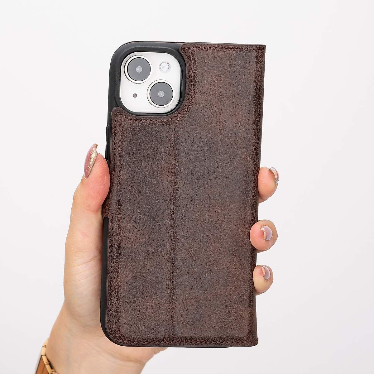 Venito for iPhone 15 Plus Case Wallet with Card Holders and RFID Blocking, Leather Phone Case, Magnetic Closure Detachable Phone Cover 6.7 inches, Ravenna - Coffee Brown