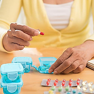 Amytalk Mini Salad Dressing Containers Reusable Plastic Sauce Containers Small Sauce Condiment Cups with Lid for Lunch Box Picnic Travel (Blue)