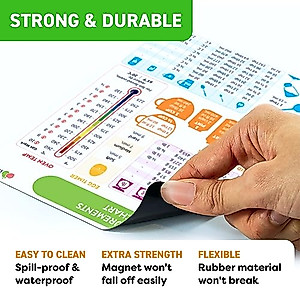 Kitchen Conversion Chart Magnet - Imperial & Metric to Standard Conversion Chart Decor Cooking Measurements for Food - Measuring Weight, Liquid, Temperature - Recipe Baking Tools Cookbook Accessories
