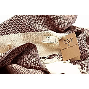 SMYRNA TURKISH COTTON Vintage Series Throw Blanket| 50 x 60 in 100% Cotton| Large Wearable Cozy Blanket |Made in Turkey|Machine Washable|Premium Luxury Bath Towel & Picnic Rug - Orange