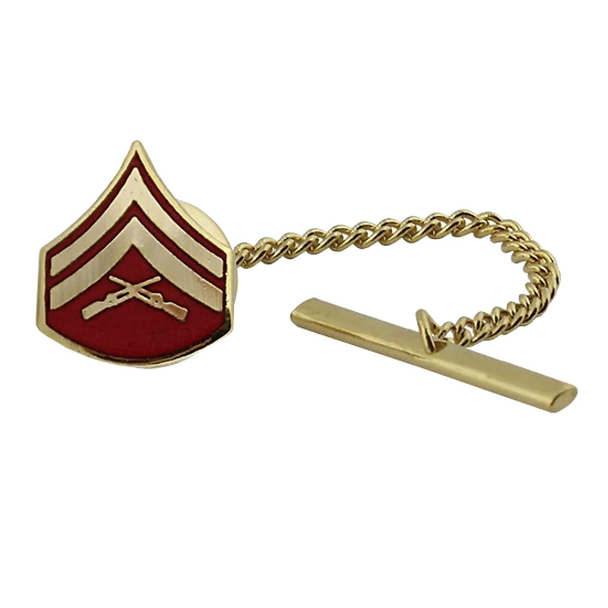 United States Marine Corps Gold and Red Chevron Tie Tac (Veteran Owned Business) (CORPORAL)