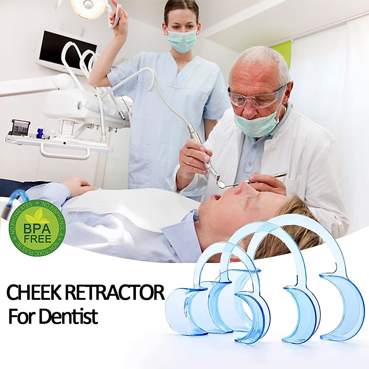 Dental Cheek Retractor C Shape Mouth Opener Size S,M,L, Pack of 3