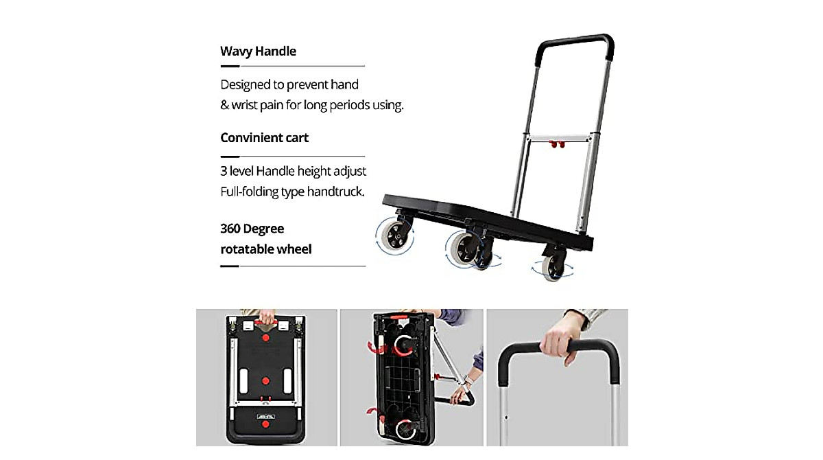 Portable Platform Hand Truck by Rotihomesys – Heavy Duty & Foldable
