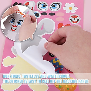 GonLei 24pcs Easter Stickers for Kids, Make Your Own Easter Sticker for Boys Girls, Easter Eggs Bunny Chick Farm Animal Lamb Face Stickers for Family Schools Classroom Activities Party Favor Supplies