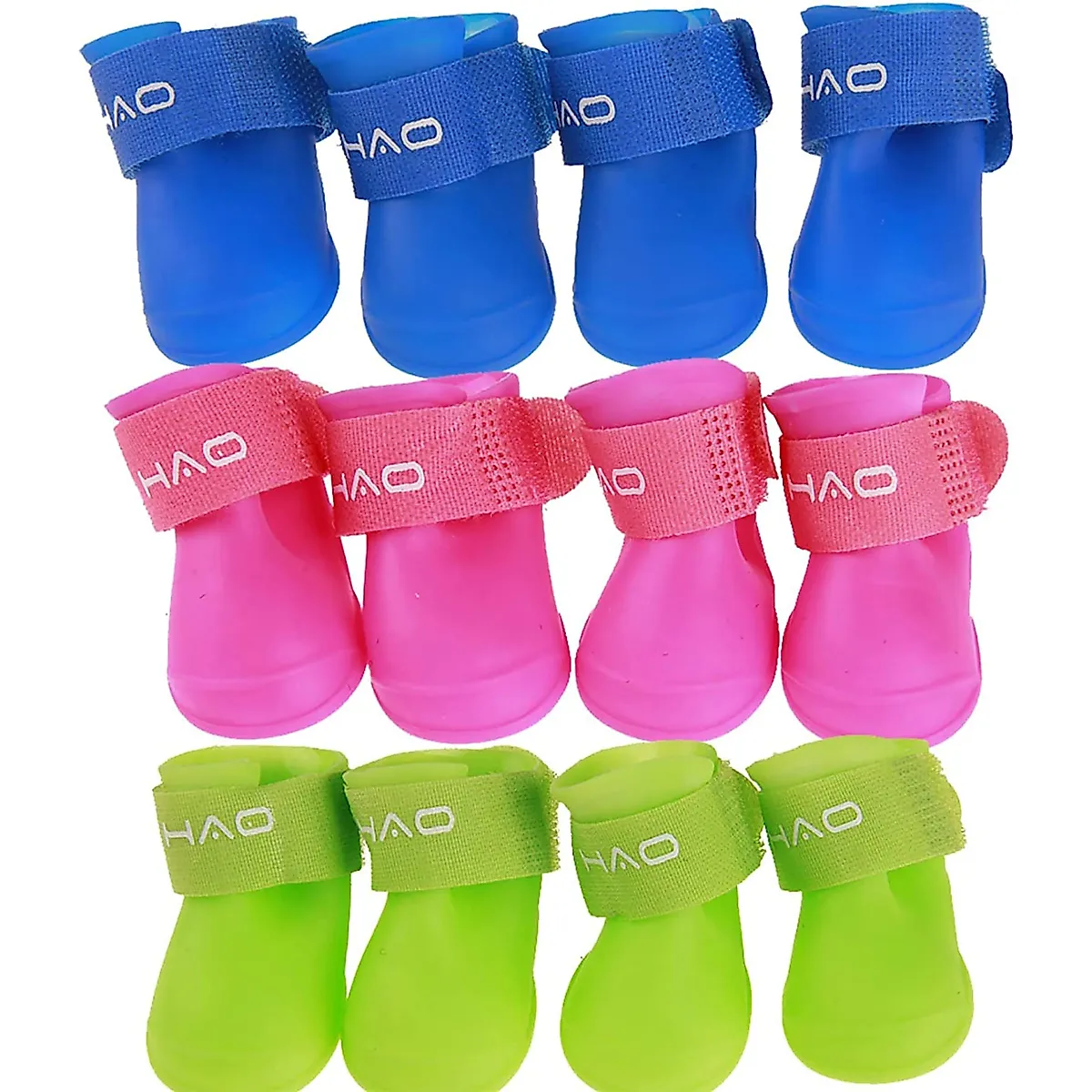 GabeFish Waterproof Silicone Small, Medium Dogs Rain Boots, Rainy Days Shoes for Dogs, Outdoor Puppy Paw Protector with Straps Red 2X-Large