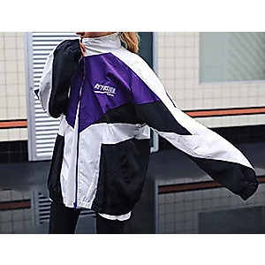 XPONNI Y2k Jacket for Women Zip Up Jacket Y2k Clothing Varsity Jacket Women Oversized Lightweigh Jacket Women (Blue,M)