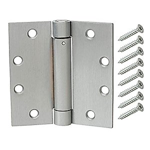 Everbilt 4-1/2 in. x 4-1/2 in. Satin Chrome Adjustable Spring Door Hinge