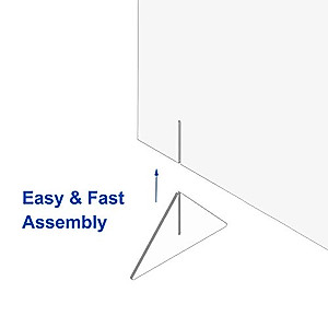 NO Cutout Sneeze Guard Panel for Counter and Desk, Portable Clear Acrylic Shield No Opening, Protective Plexiglass Shield Without Opening for Office, School, and Retail Store
