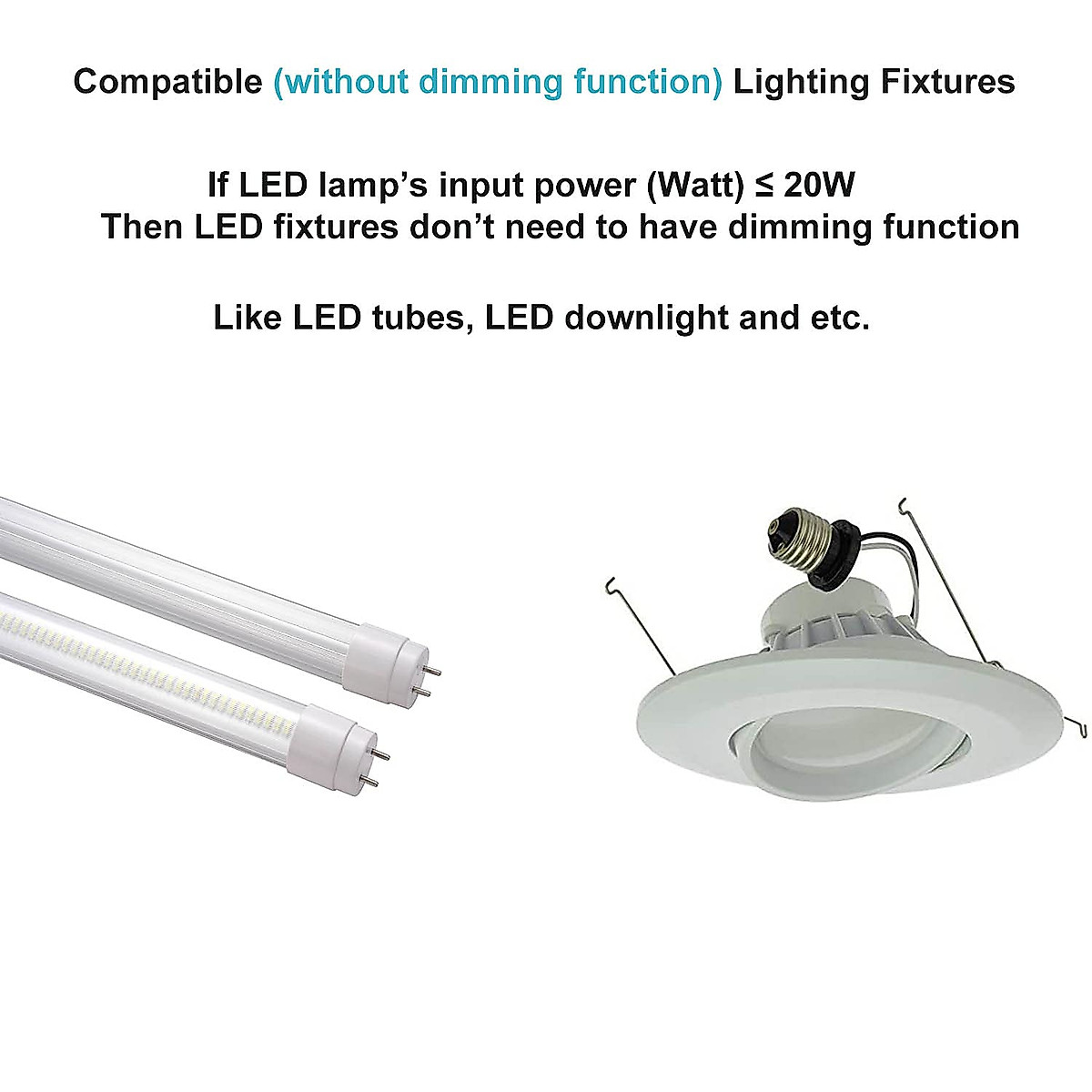 20W LED Emergency Backup Driver, Rechargeable UL Listed Backup Battery, Over 90mins Emergency Time, 120V-347VAC, for Dimmable LED troffer, Panel, Shop Light (20W, 1-Pack)