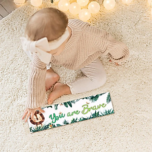 POVETIRE Pacifier Clip Holder Baby Bibs Organizer, Neutral Baby Bandana Drool Bibs Holder - Baby Burp Cloths Organizer Storage Hanging Wall Decor for Nursery Newborn Infant Girls and Boys Room