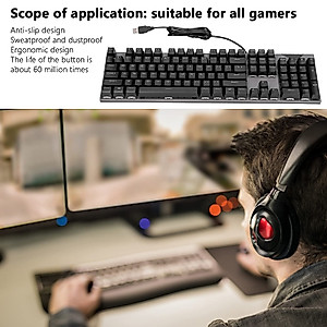 Byged PC Gaming Keyboard RGB, 104 Keys USB Keyboard Metal Gaming Keyboard Backlight Wired Keyboard with Long Service Life, for PC Gamers
