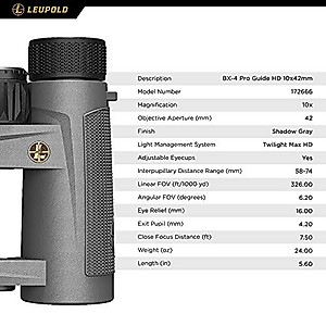 Leupold BX-4 Pro Guide HD 10x42mm Binoculars