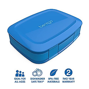 Bentgo Fresh – Leak-Proof, Versatile 4-Compartment Bento-Style Lunch Box with Removable Divider, Portion-Controlled Meals for Teens and Adults On-The-Go – BPA-Free, Food-Safe Materials (Blue)