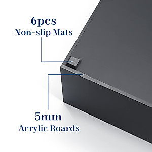 WINKINE Cologne Organizer for Men, Acrylic Display Stand Shelf, Perfume Organizer for Dresser, Cologne Stand with Hidden Compartment and Drawer, Cologne Holder Tray Shelf, Fragrance Organizer, Black