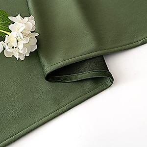 EMEMA Olive Green Velvet Curtains 84 inches - Elegent Velvet Curtains Window Drapes Grommet Thermal Insulated Room Darkening Home Decoration for Living Room Bedroom W52 x L84, 2 Panels