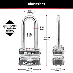 Master Lock 1KALJ Outdoor Padlock with Key, Silver, 1LJ, 1 Pack