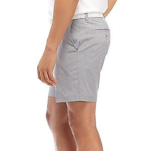 PGA TOUR Men's 7" Flat Front Golf Shorts with Active Waistband, Light Grey Heather, 42