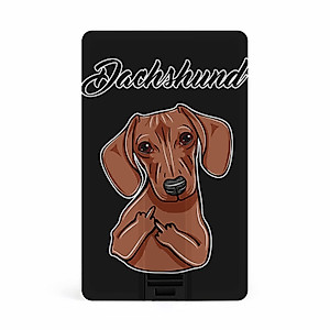 Dachshund Middle Finger Gesture Flash Drive USB 2.0 32G & 64G Portable Memory Stick Card for PC/Laptop