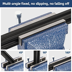 FAHKNS 4" Bench Vise, Workbench Vice Heavy Lock Down Duty Clamps Precision, 4.13" Jaw Width 360° Swivel Base CNC Vise for Woodworking Milling Machine Drill Press