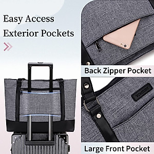 Laptop Tote Bag for Women, 15.6 Inch Computer Shoulder Bag Teacher Work Bag Travel Purse with Small Pouch VONXURY