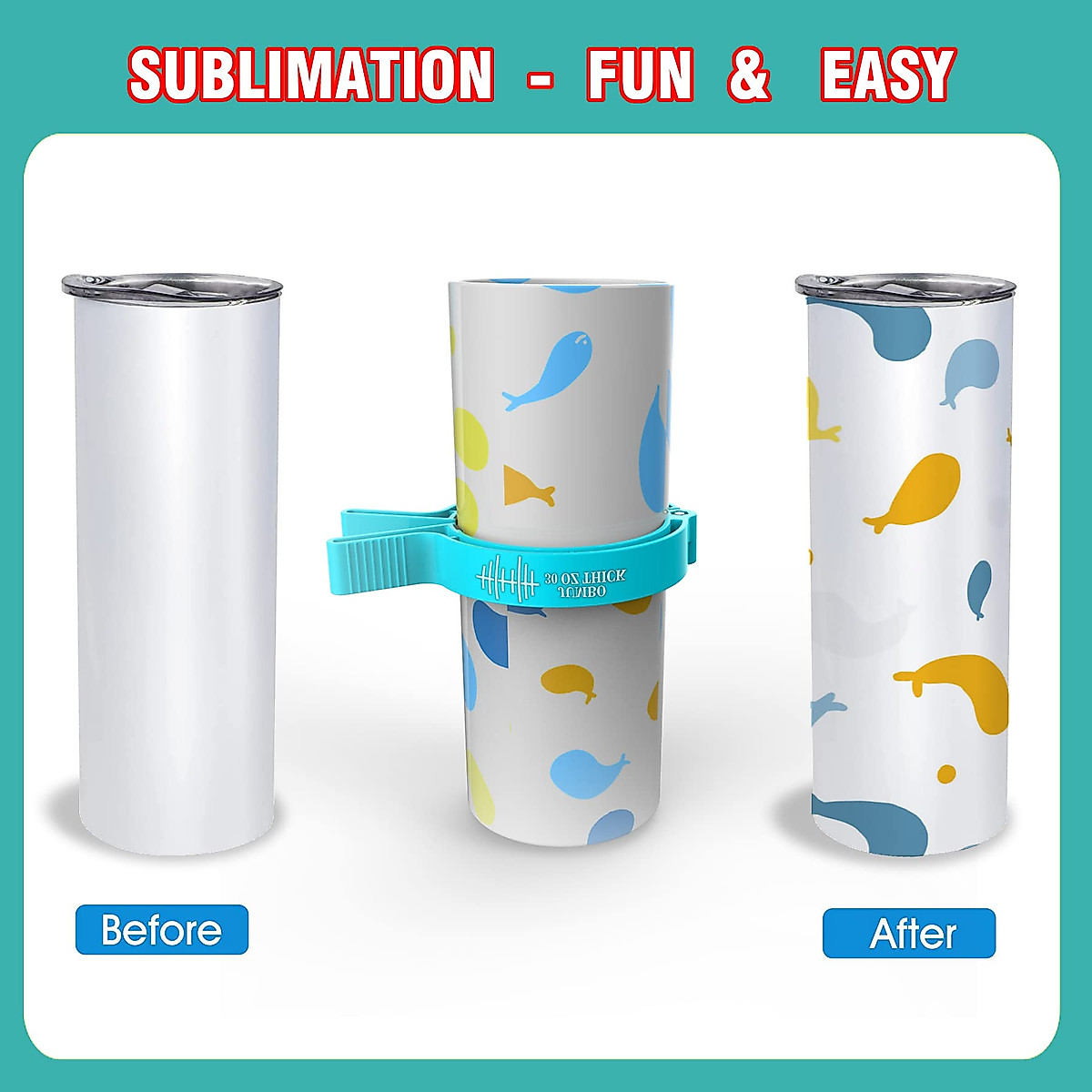 Sublimation Tumbler Clamp for 12 Oz 20 Oz 30 Oz Skinny Straight Tumblers, Sublimation Clamp Tool for Sublimation Blanks Tumblers, Sublimation Supplies