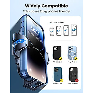 VICSEED Upgraded Phone Mount for Car - Anti-UV & No Melting Suction Cup - Long Arm Car Phone Holder Mount - Dashboard Vent Windshield Cell Phone Holder Car for iPhone 14 Pro Max Plus 13 All Mobiles