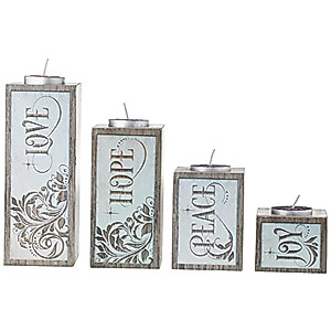 Cathedral Art Love Hope Peace Joy Pillar Advent W/Tea Lights Abbey & CA Gift Inspirational Candle Set, Multi