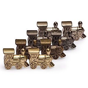 Yellow Mountain Imports Metal Die-Cast Mexican Train Domino Train Markers - Set of 8