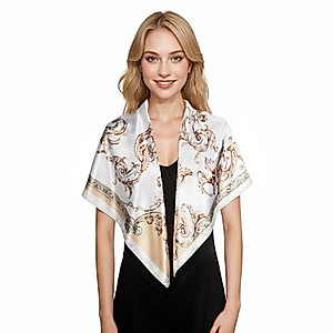 RIIQIICHY Head Scarf for Women Like Silk Scarf Hair Scarf Printed Square Scarf Bandanas for Women 35 Inches