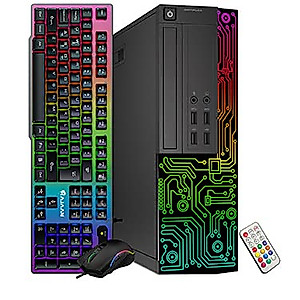 Dell OptiPlex RGB Desktop Computer PC, Intel Core i7 up to 3.8GHz, GeForce GT 1030 2G, 16G RAM, 512G SSD, 27 inch Gaming Monitor, RGB Keyboard Mouse, RGB Speakers, RGB Headset, WiFi, W10P64 (Renewed)