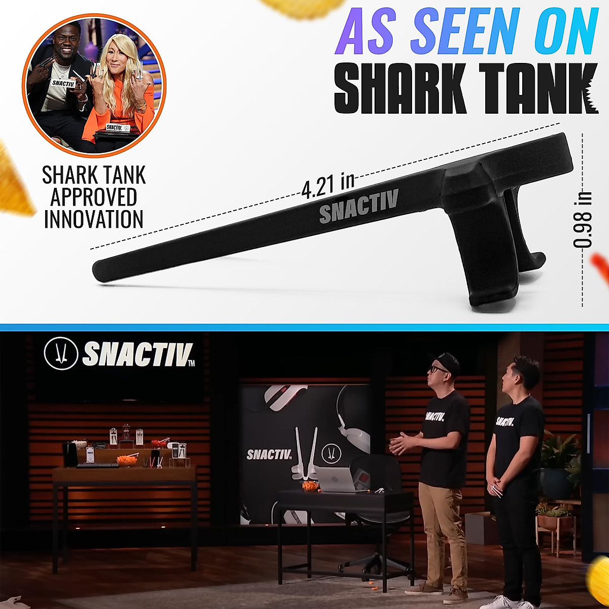 SNACTIV PRO Finger Chopsticks for Gamers - As Seen on Shark Tank! The Official Snacking Tool of the Future - Enjoy Snacks and Chips with Ease - Innovative Gaming Snacking Solution - Snack Chopsticks