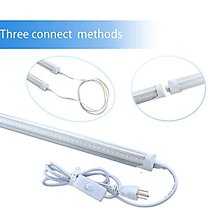 MKUJOO 12 Pack 4FT 40W LED Shop Light, V Shape Integrated T8 LED Tube Light, 6000K Super Bright White,high Output Linkable with Plug for Garage, Workshop,Basement,Warehouse