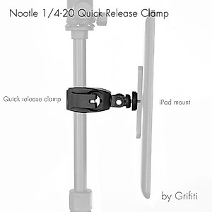 GRIFITI Nootle Quick Release Pipe Clamp and Universal Phone Mount Adjustable for iPhone, Smartphone, Galaxy, Pixel, Andriod, HTC One, Nokia, Fits Handlebars, Music and Mic Stands, Tripods