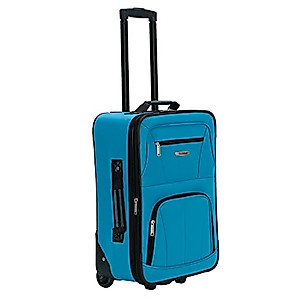 Rockland Journey Softside Upright Luggage Set,Expandable, Turquoise, 4-Piece (14/19/24/28)