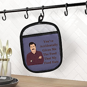 WZMPA Funny TV Show Oven Mitt with Hot Pads TV Show Fans Gift Given Me The Food That My Food Eats Pot Holders Gloves for Friend Family(Food Eats Holder)