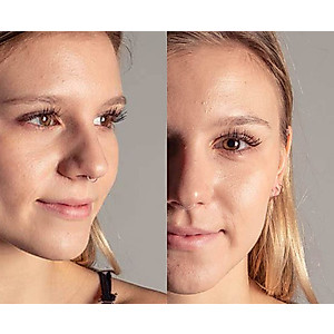 MODRSA Clear Septum Ring Nose Hoop Rings Daith Retainer for Work Surgery Bioflex Cartilage Tragus Helix Lobe Earrings Plastic Tongue Lip Piercing Clicker Horseshoe Barbell 6-12mm 18g