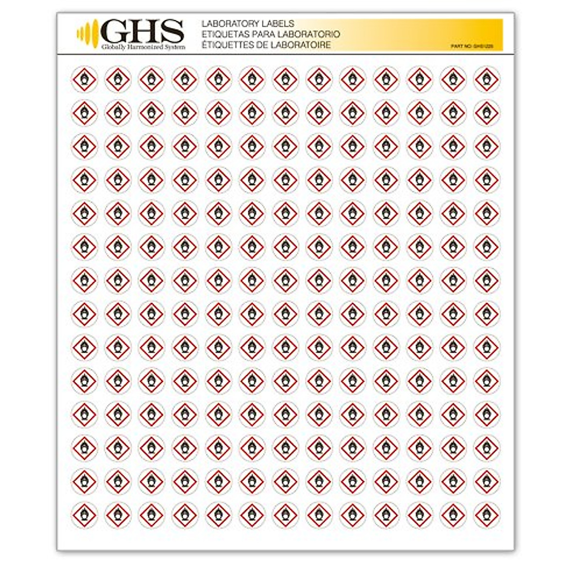 GHS/HazCom 2012: Hazard Class Pictogram Label, Flame Circle, 1/2" each (Pack of 1820)