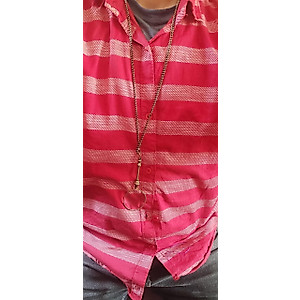 WAVE NAUTICAL Portable Handled Loupe Monocle for Library 10X Magnifiers Antique Brass Chain Necklace with 40mm Diameter Glass Magnification Lens Pendant Round Magnifying Optical Magnifier