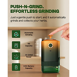 K5 Electric Kitchen Grinder Battery Powered Automatic Portable Spice Mill For Grinding - Holds up to 5 Gram