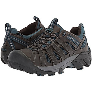 KEEN Men's Voyageur Low Height Breathable Hiking Shoes, Alcatraz/Legion Blue, 12
