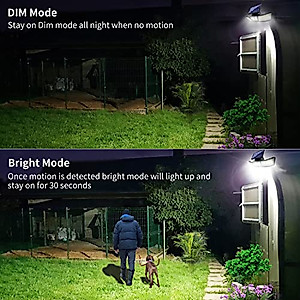 Ollivage Security Solar Lights Outdoor, LED Motion Sensor Flood Lights Outdoor, 6500K Super Bright Wide Angle, 3 Adjustable Heads, IP65 Waterproof, Fence Light Solar Powered for Outside Yard Garden
