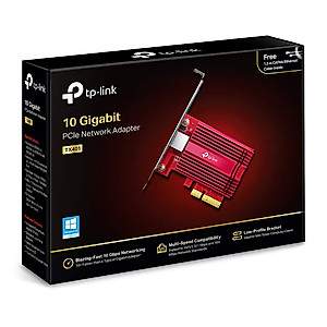 TP-Link TX401 Network Card and Ethernet Adapter 10000 Mbit/s Internal TX401, Internal, Wired, PCI Express, Ethernet, 10000 Mbit/s, Red